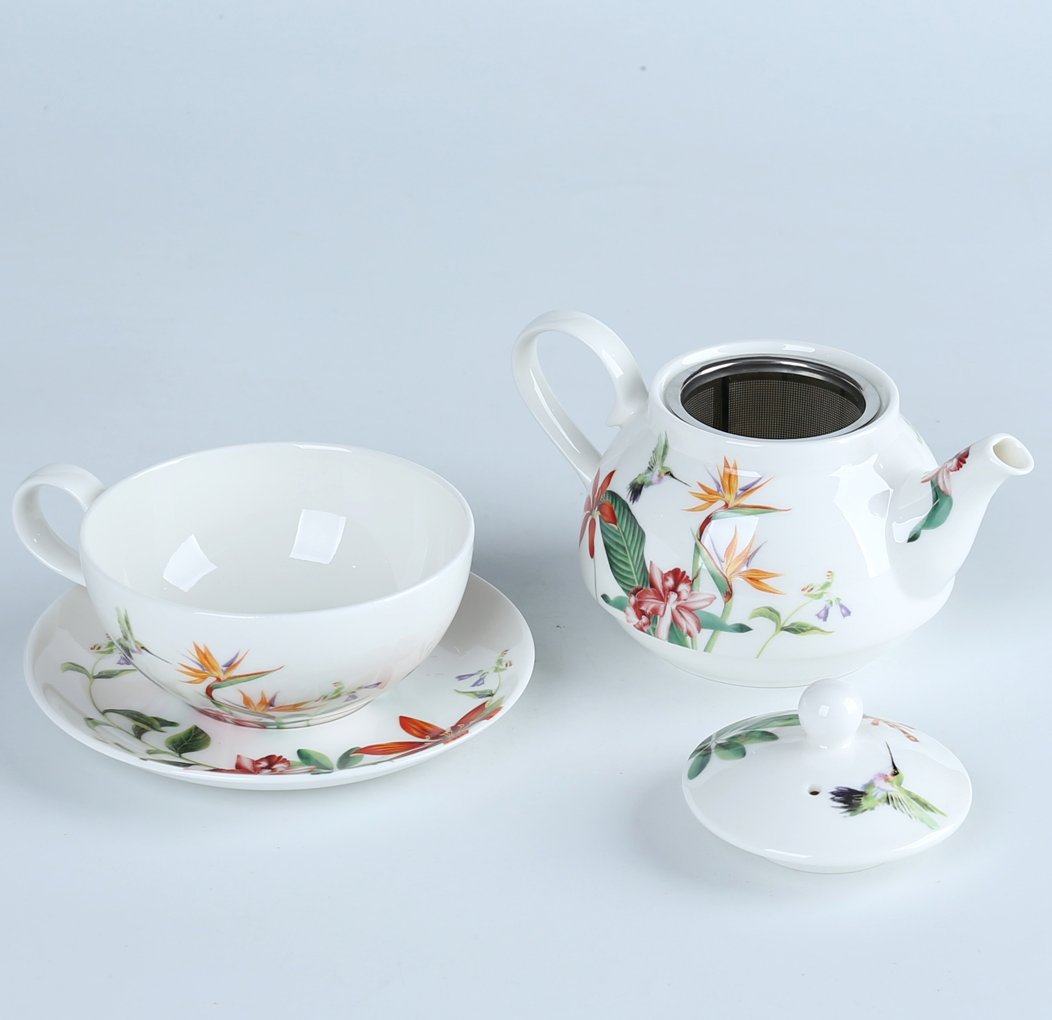 70165 Jungle Birds Collection Tea For One European Fine Porcelain Tea ...